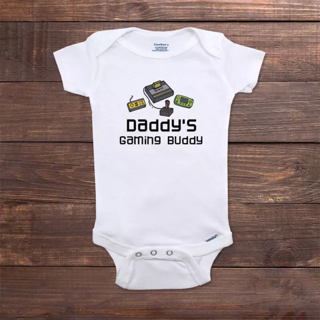 Daddy'S Gaming Buddy Retro Video Game Birthday Baby Bodysuit Cute Baby ...