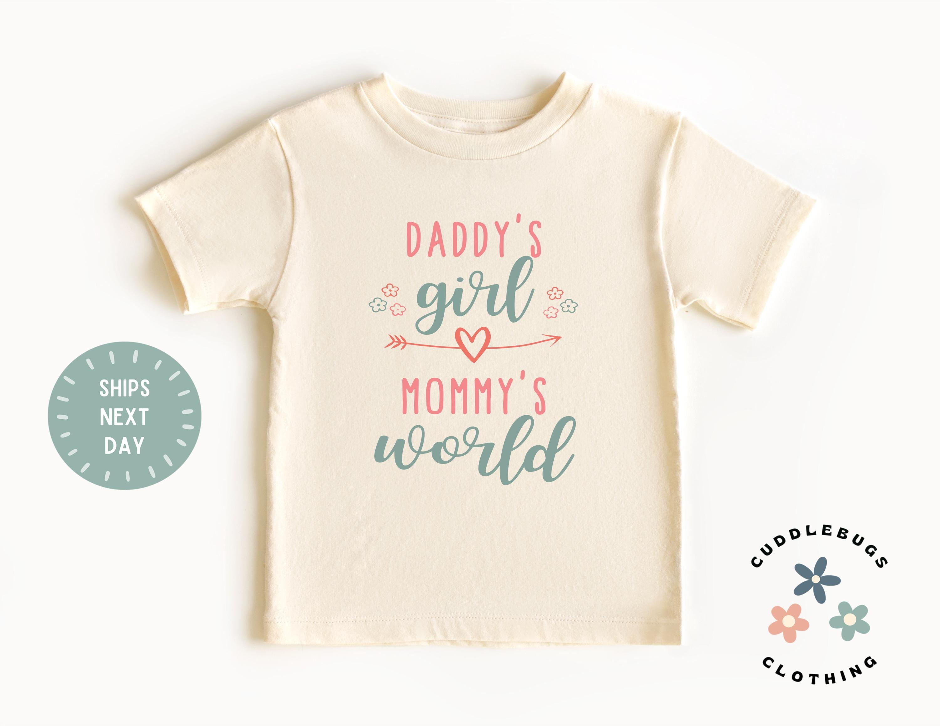 Daddy'S Girl Mommy'S World Kids Shirt, Cute Little Girl Daddy'S Kids ...