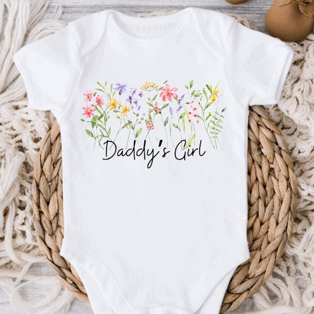 Daddy'S Girls Shirt, Dad'S Little Wildflower, Newborn Baby Shower Gift ...