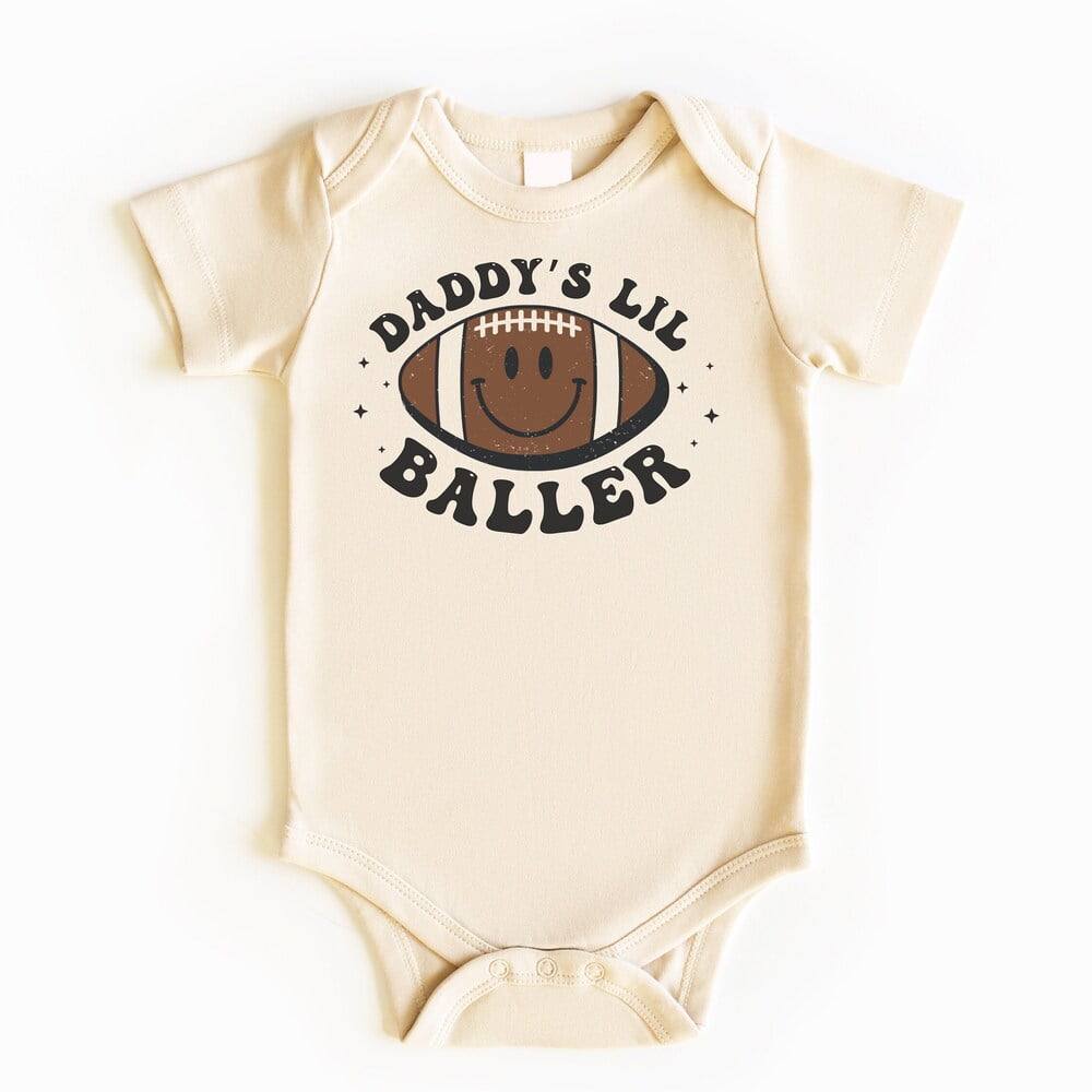 Daddy'S Little Baller Baby Bodysuit, Football Baby Bodysuit, Baby ...