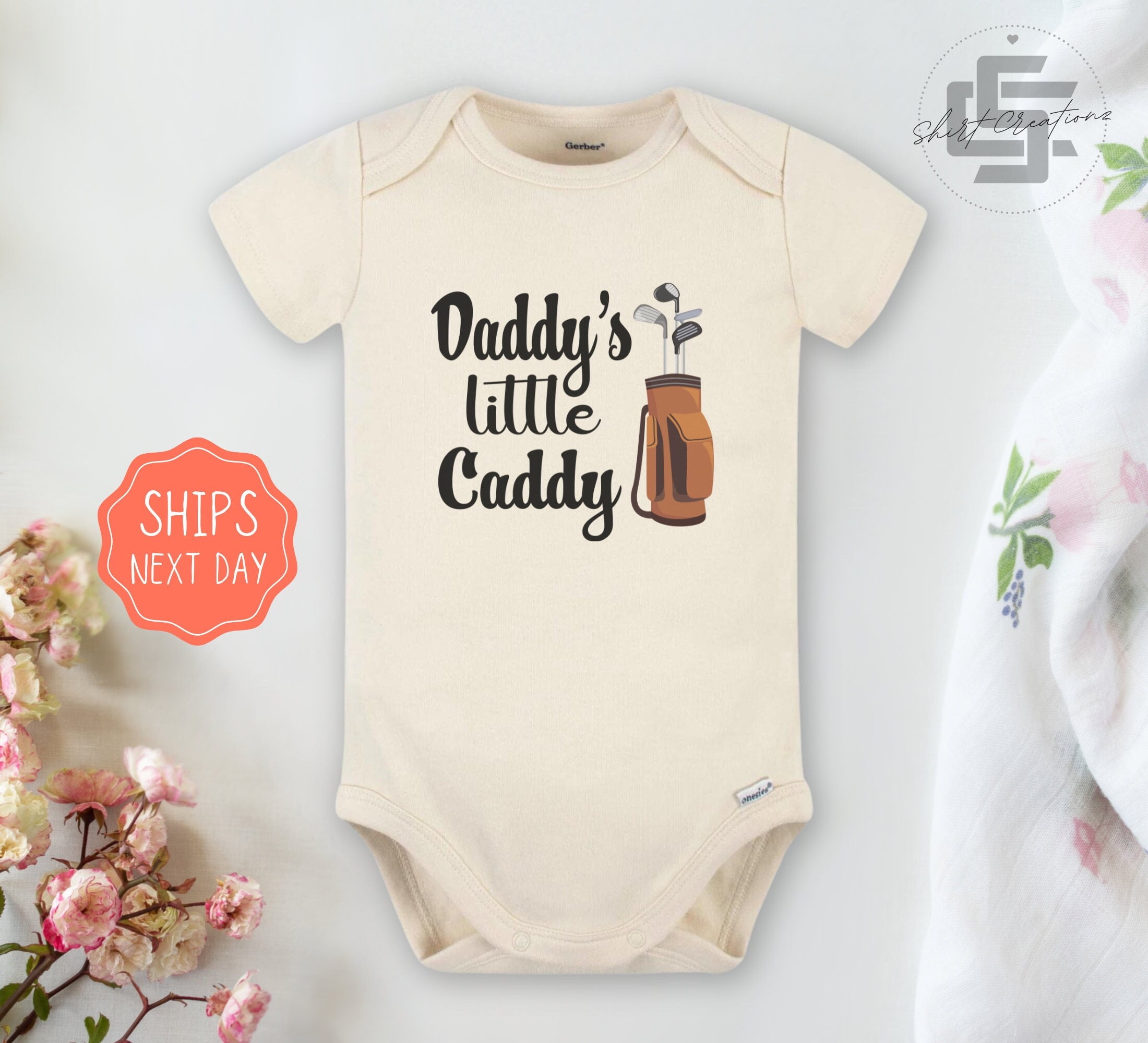 Daddy'S Little Caddy Baby Onesie Daddy'S Golfing Buddy Baby Onesie ...
