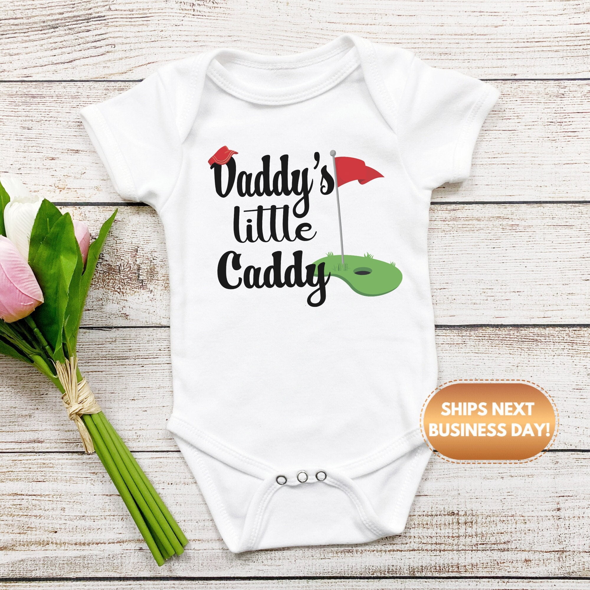 Daddy'S Little Caddy Baby Onesie Daddy'S Golfing Buddy Baby Onesie ...
