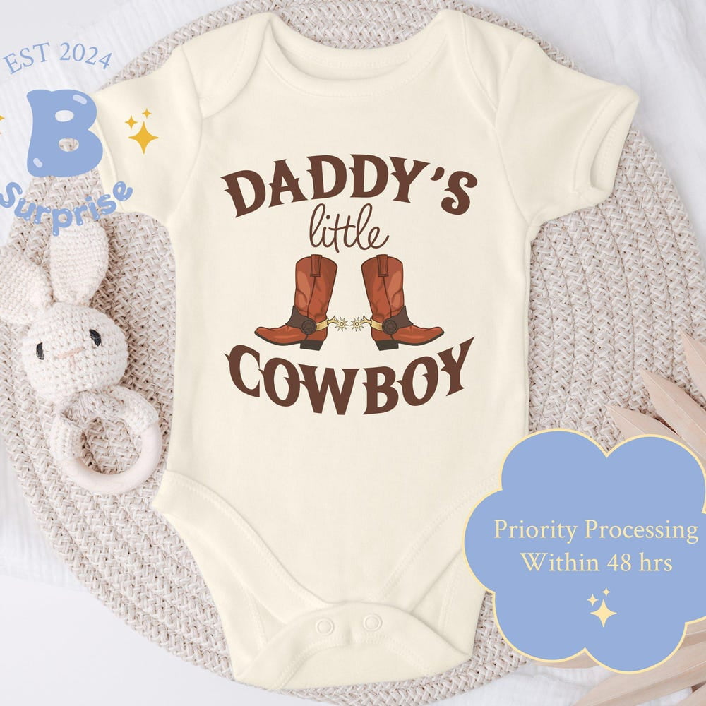 Daddy'S Little Cowboy Onesie, Baby Boy Cowboy Bodysuit, Western Baby Outfit, Infant Cowboy Theme ...