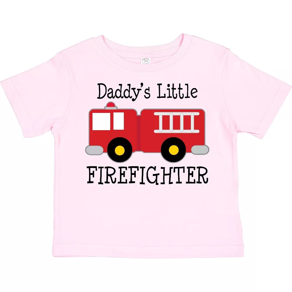 Daddy'S Little Firefighter Toddler T-Shirt Fireman Future Fire Truck ...
