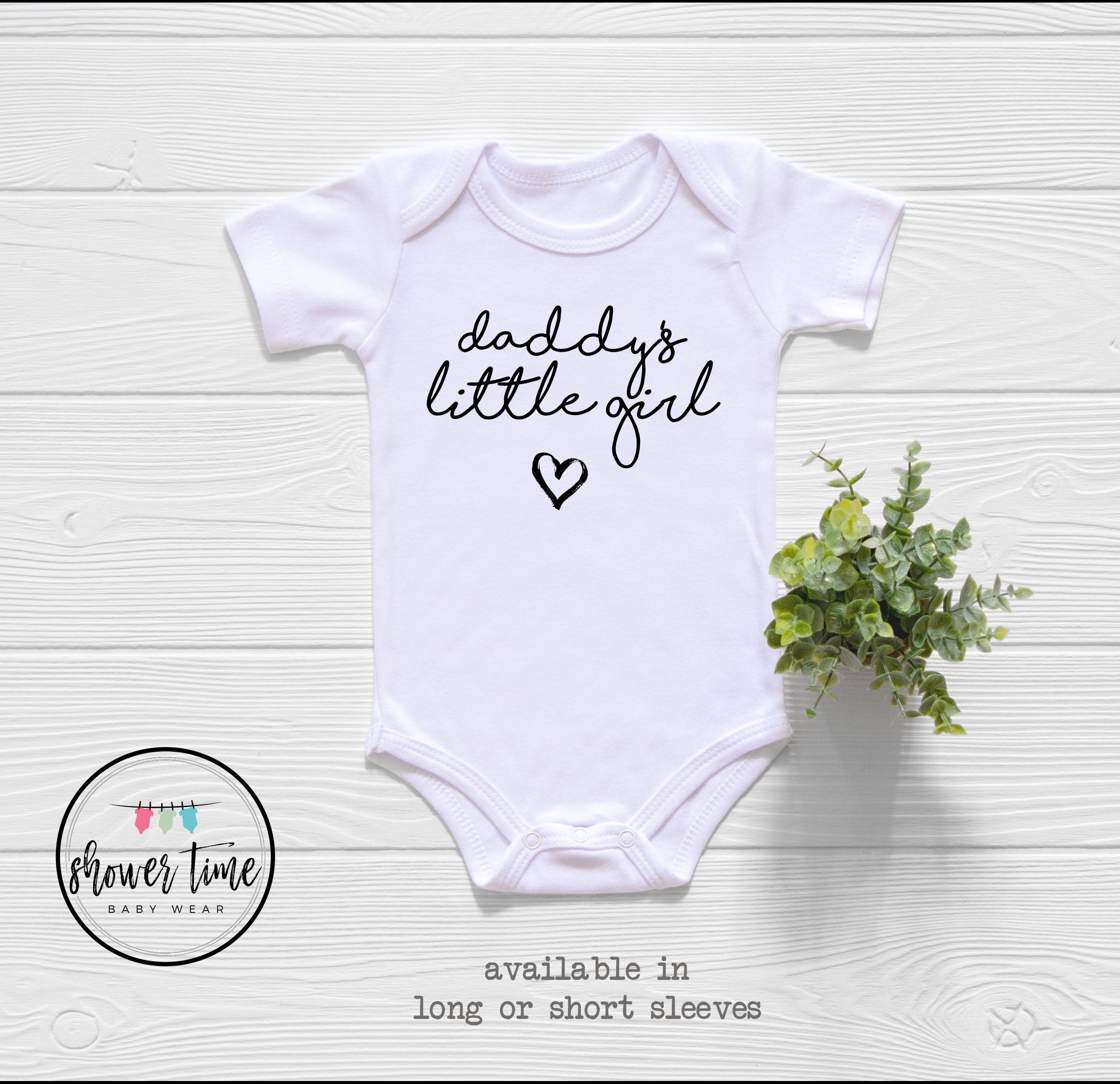 Daddy'S Little Girl Onesie - Minimalist Bodysuit - Father'S Day Baby ...