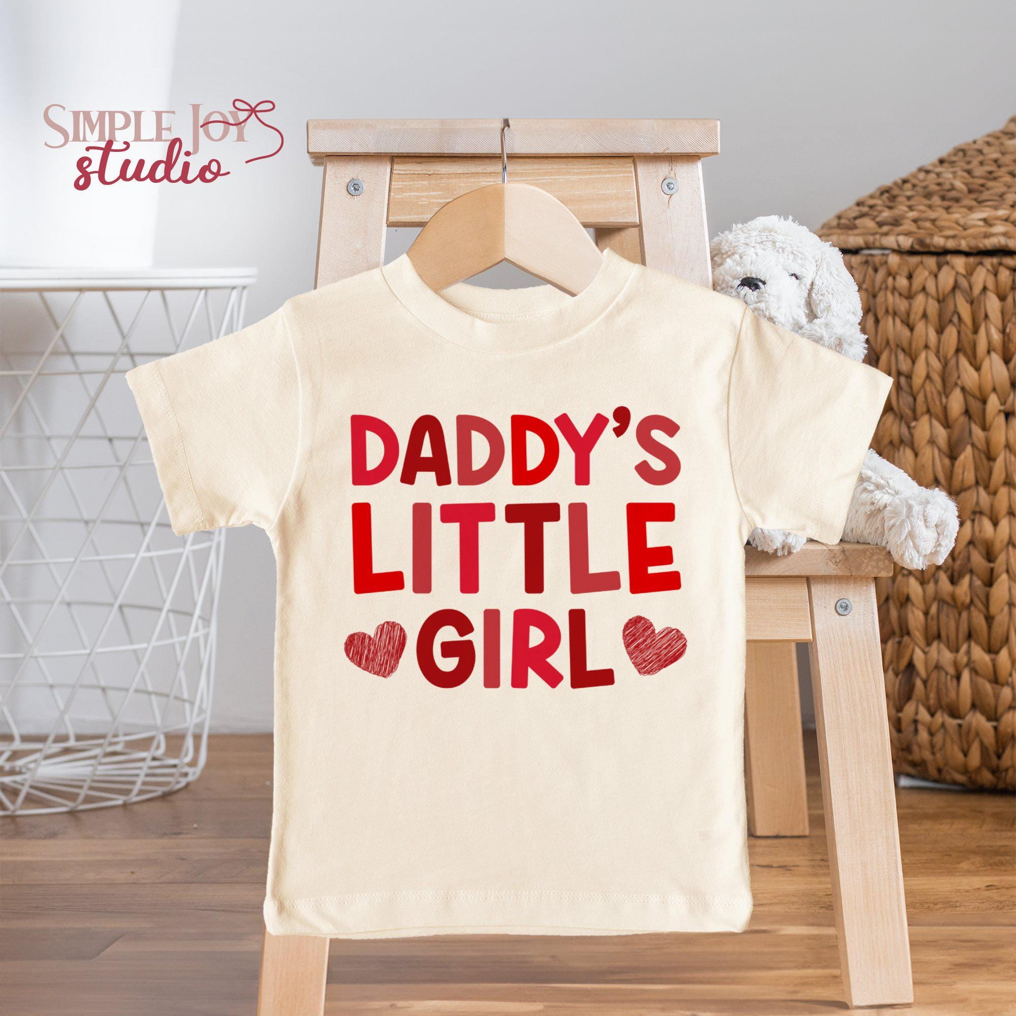 Daddy'S Little Girl Toddler T-Shirt, Adorable Heart Design Toddler T-Shirt For Kids, Kids ...