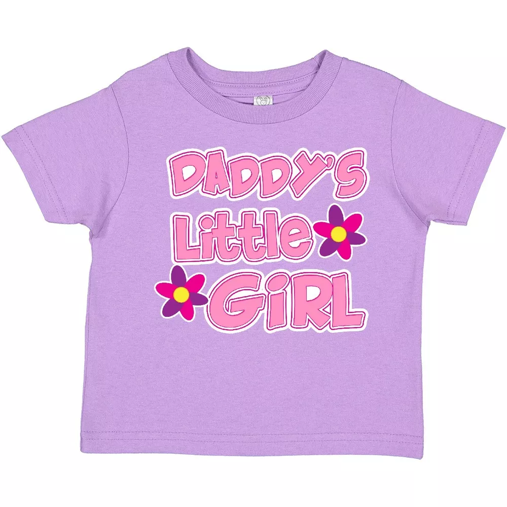 Daddy'S Little Girl Toddler T-Shirt Child Cute Sweet Flower Gift Kid Baby Clothing, Cute Baby ...