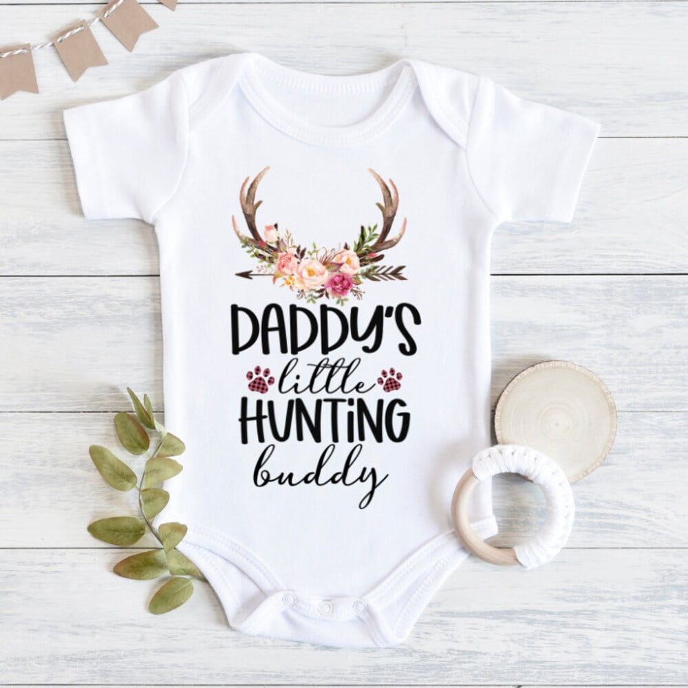 Daddy'S Little Hunting Buddy Baby Bodysuit, Baby Girl Outfit, Newborn ...