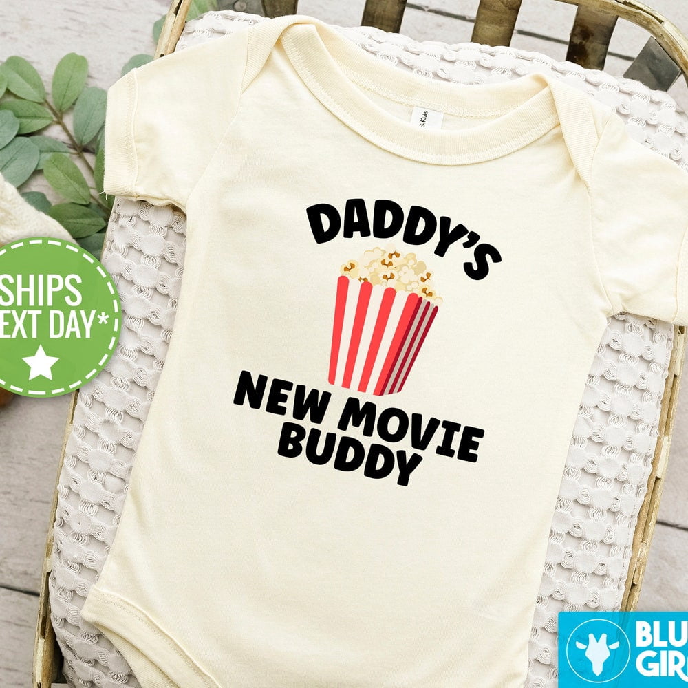 Daddy'S New Movie Buddy Onesie, Cute Baby Bodysuit, New Baby Onesie ...