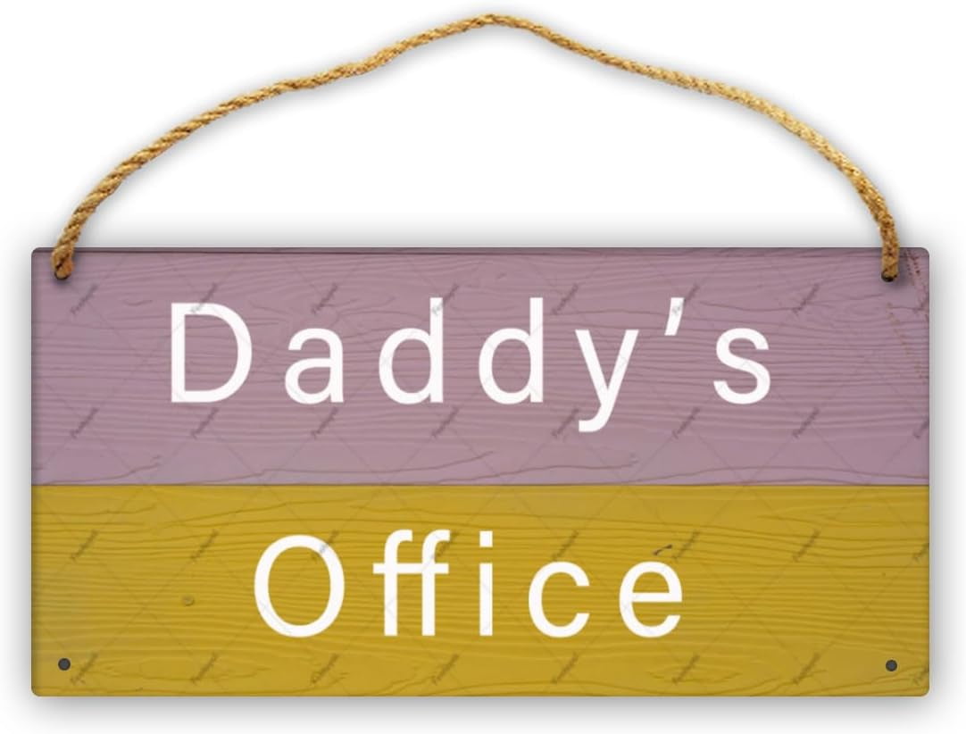 Daddy'S Office Door Welcome Sign, Square Wooden Sign, Hanging Farmhouse ...