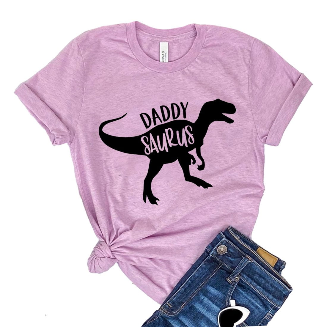 Daddy Saurus Shirt New Dad Gift Father's Day T-shirt Papa Tee Family ...