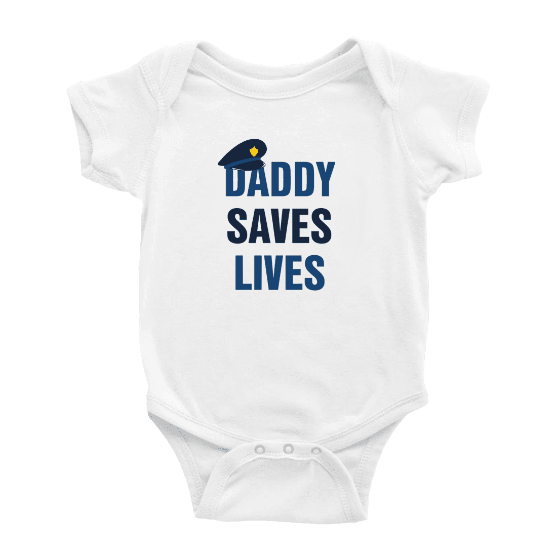 Daddy Saves Lives Police Officer Cop Dad Father Cute Baby Clothing ...