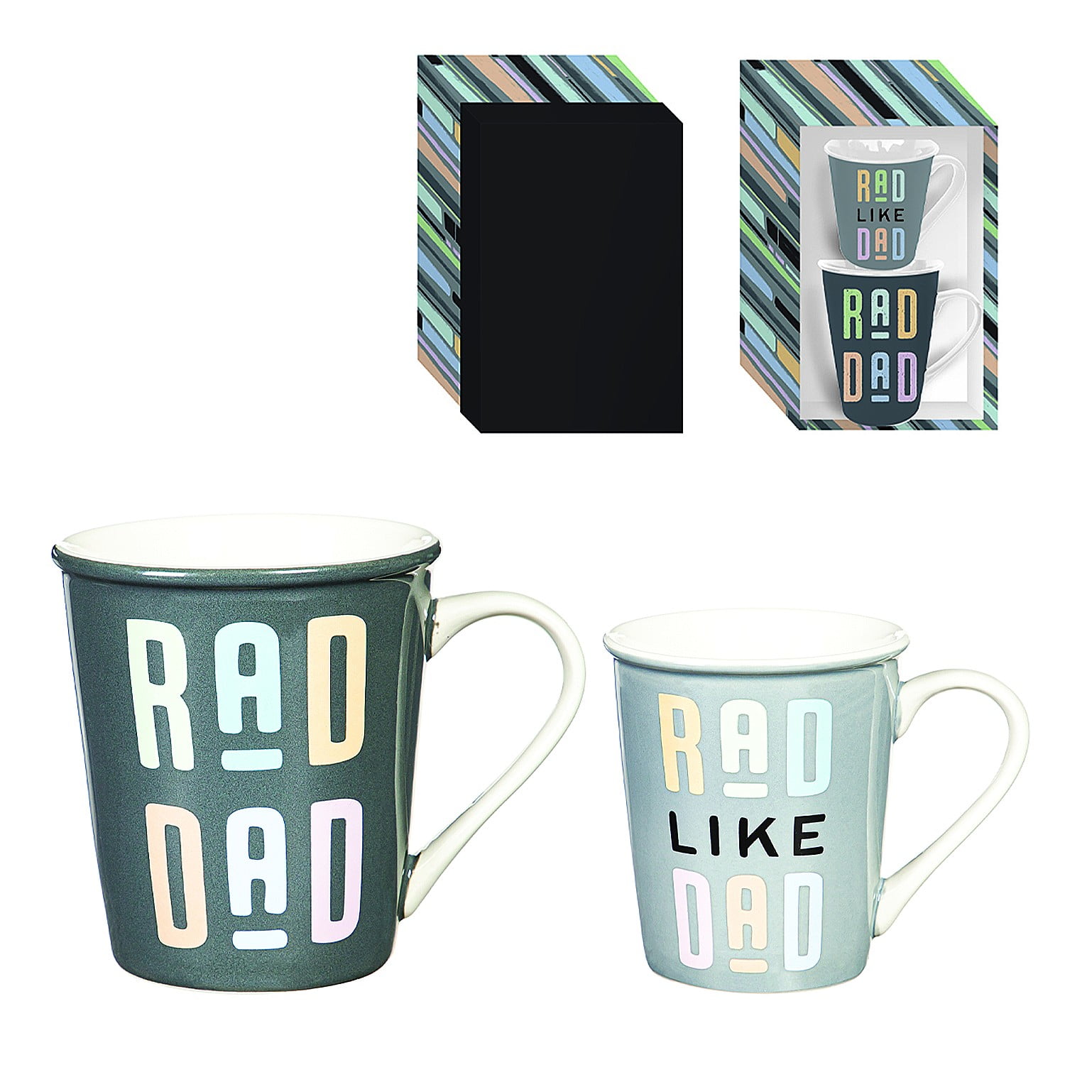 Daddy and Me Ceramic Cup Gift Set, 16 oz. and 8 oz., Rad Dad / Rad Like ...