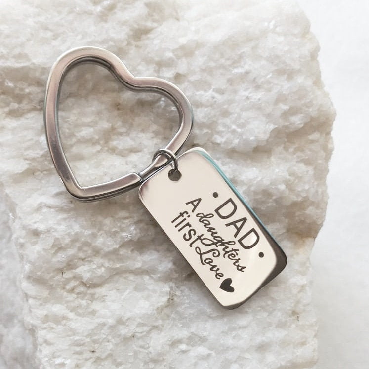 Daddy daughter gift. personalized keychain, message key chain, dad's ...