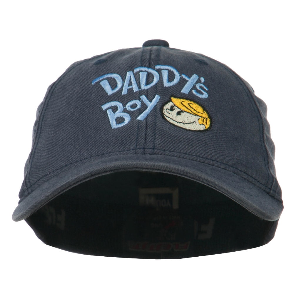 Daddy's Boy Embroidered Youth Flexfit Garment Washed Cap - Navy OSFM ...
