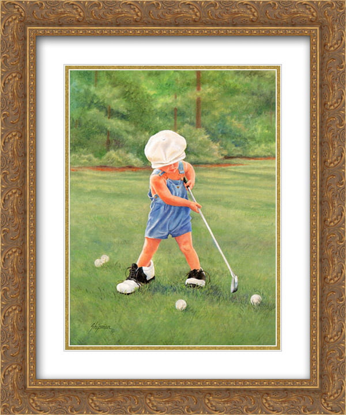 Daddy's Caddie 2x Matted 16x19 Gold Ornate Framed Art Print by Barbara ...