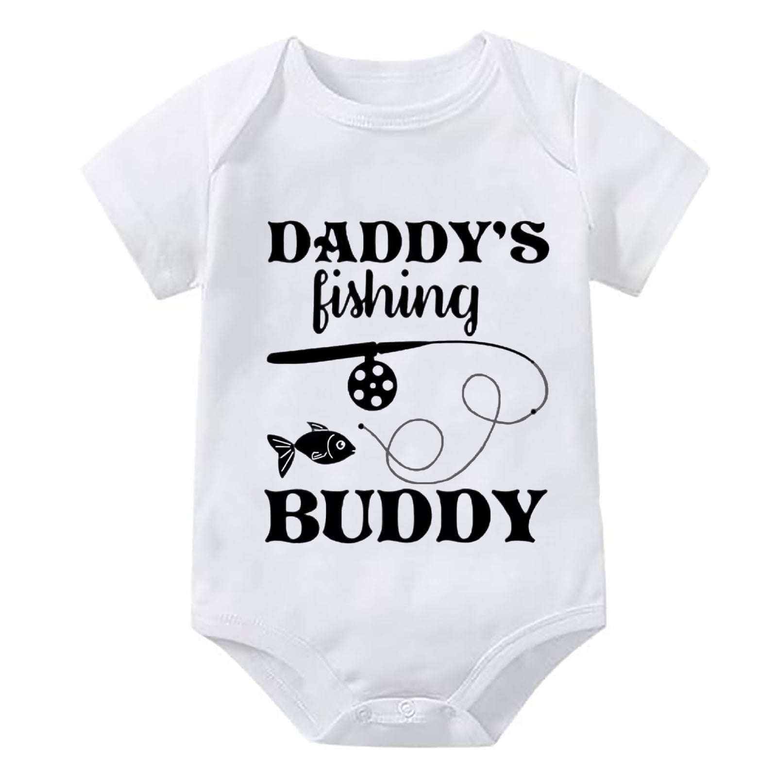 Daddy's Fishing Buddy Baby Outfit Newborn Short Sleeve Bringing Baby ...