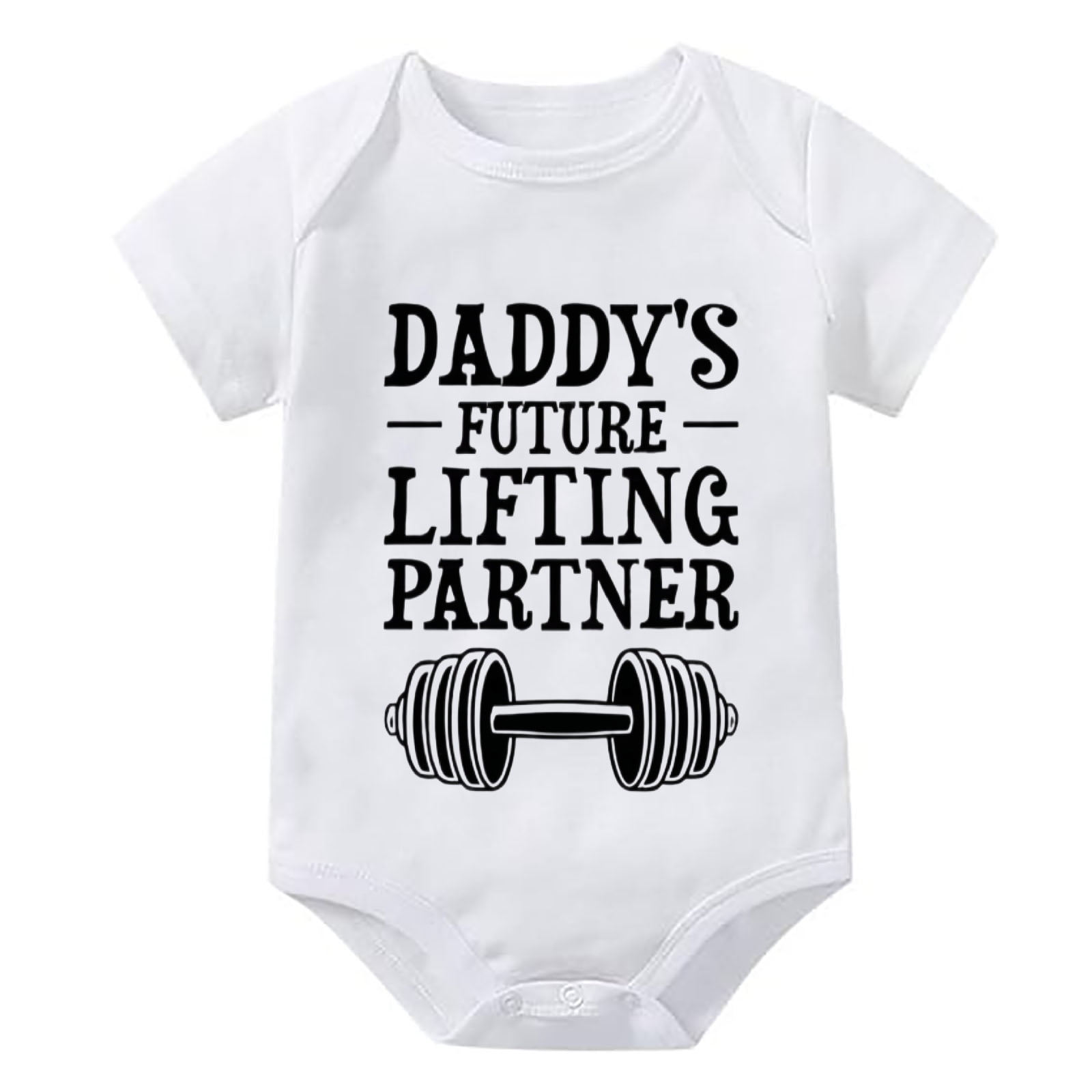Daddy's Future Lifting Partner Neutral Baby Girl Outfit Short Sleeve ...