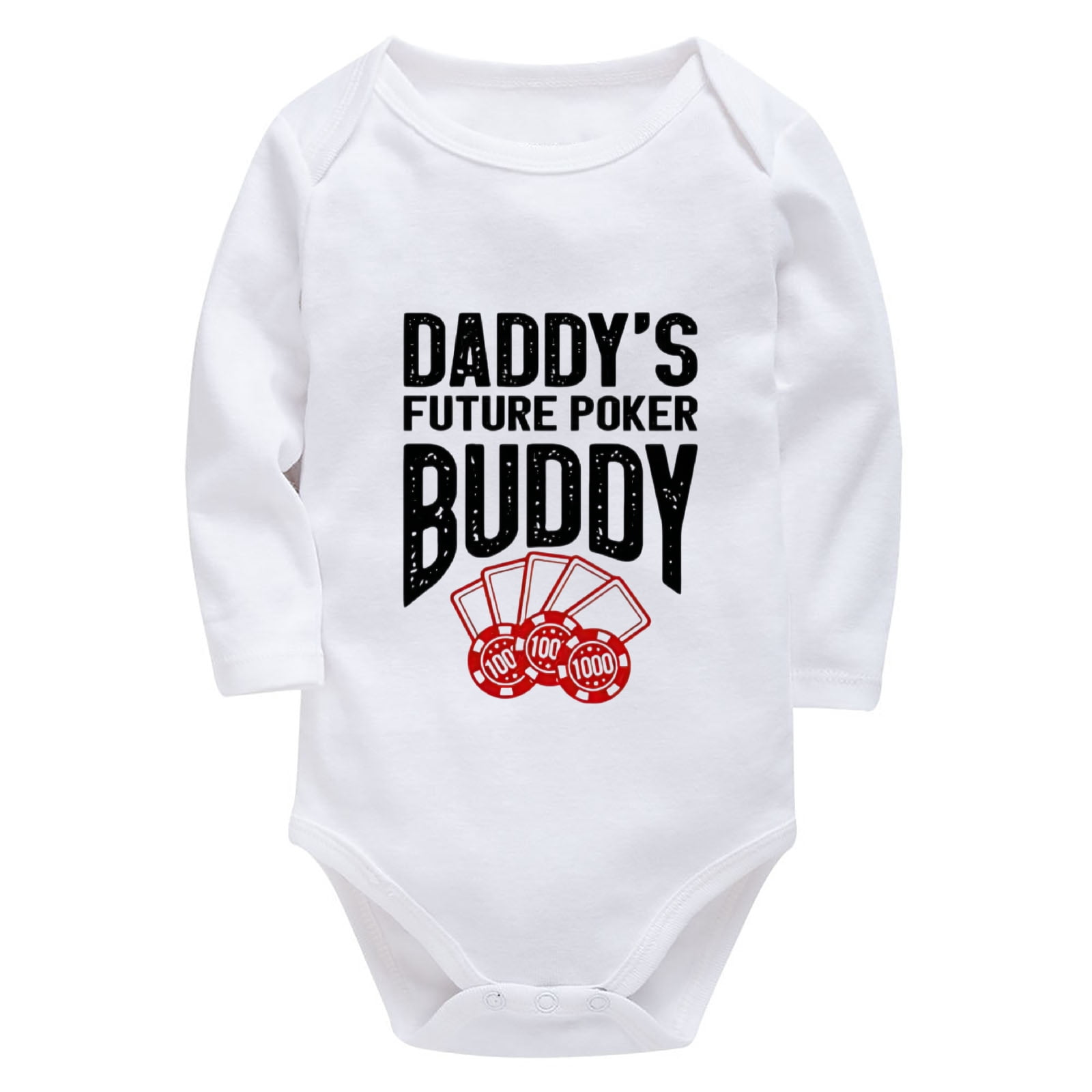 Daddy's Future Poker Buddy Take Home Baby Girl Outfit Long Sleeve Baby ...