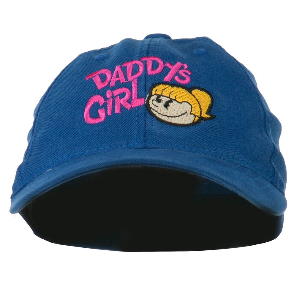 Daddy's Girl Embroidered Youth Flexfit Garment Washed Cap - Royal OSFM ...