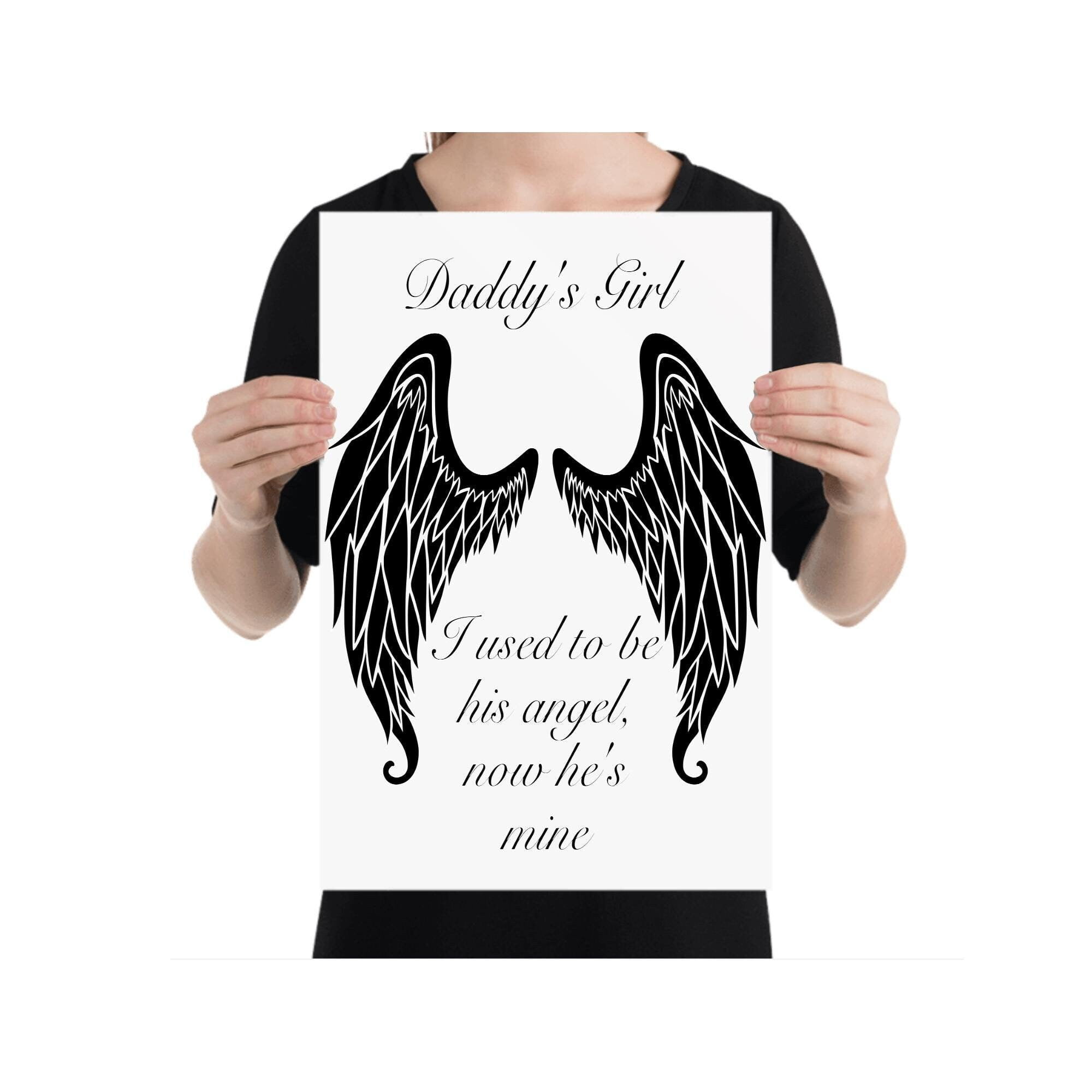 Daddy‚Äôs Girl Memorial Poster - Angel Wings Tribute for Father - Grief ...