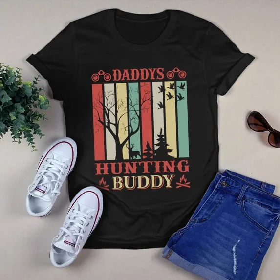 Daddy's Hunting Buddy The Vintage Style Father Son Hunter Gift Unisex T ...