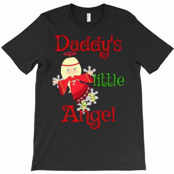 Daddy's Little Angel Funny Blonde Christmas Cute Holiday Graphic T ...