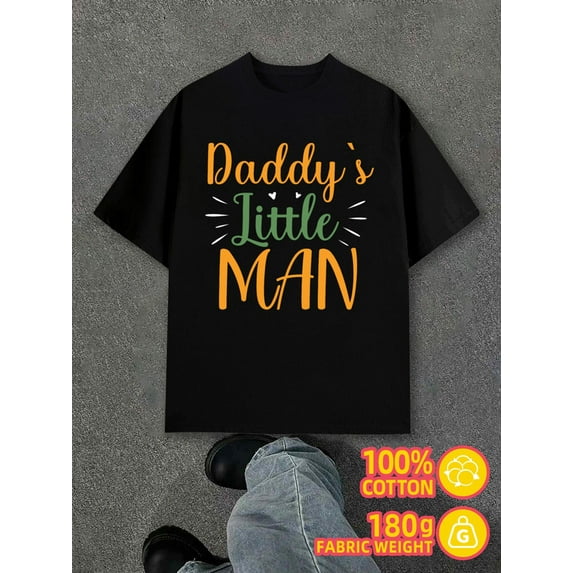 Daddy's Little Man men 180G 100% Cotton white Trendy Unisex Shirt ...