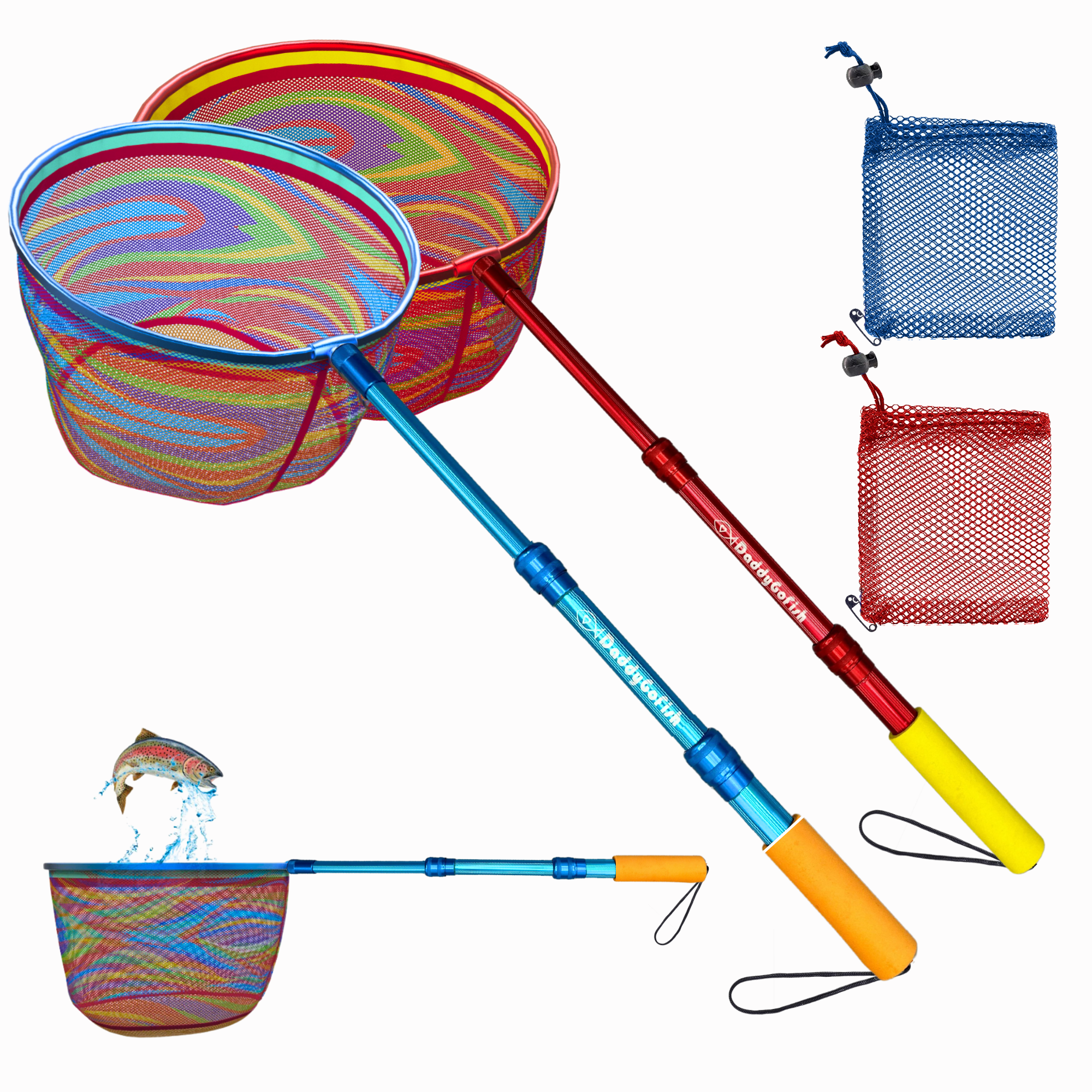 DaddyGoFish Kids Fishing Net - Ultralight Telescopic Landing Net Bait ...