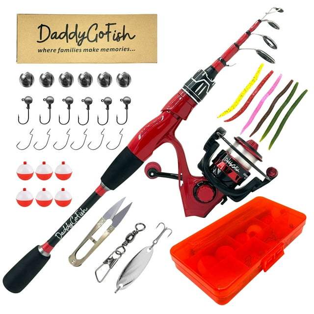 DaddyGoFish Spinning Fishing Rod and Reel Combo Set with Tackle Box ...