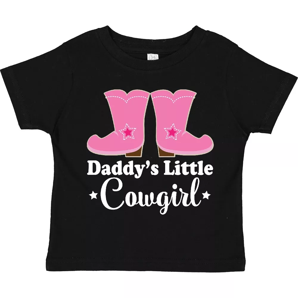 Daddys Little Cowgirl Toddler T-Shirt Cow Girl Western Childs Girls Baby Clothing, Cute Baby ...