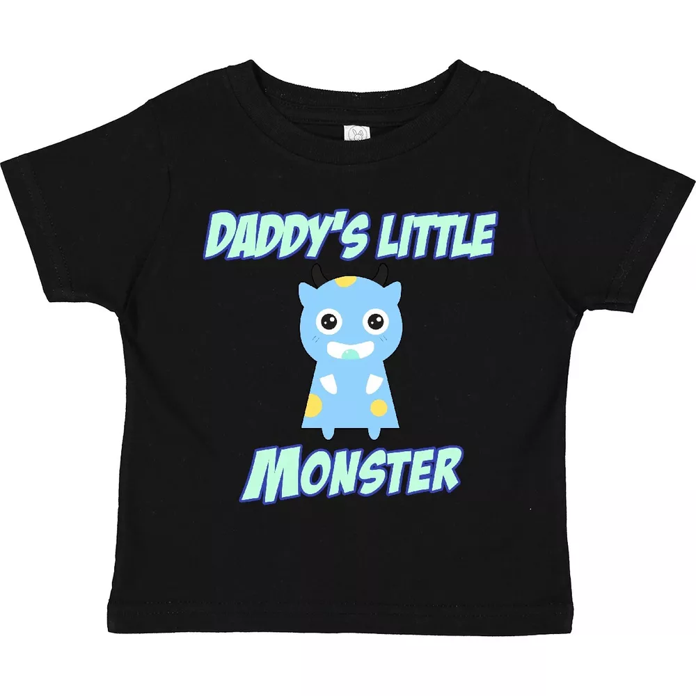 Daddys Little Monster Toddler T-Shirt Family Cute Dad Daddy Father Son ...