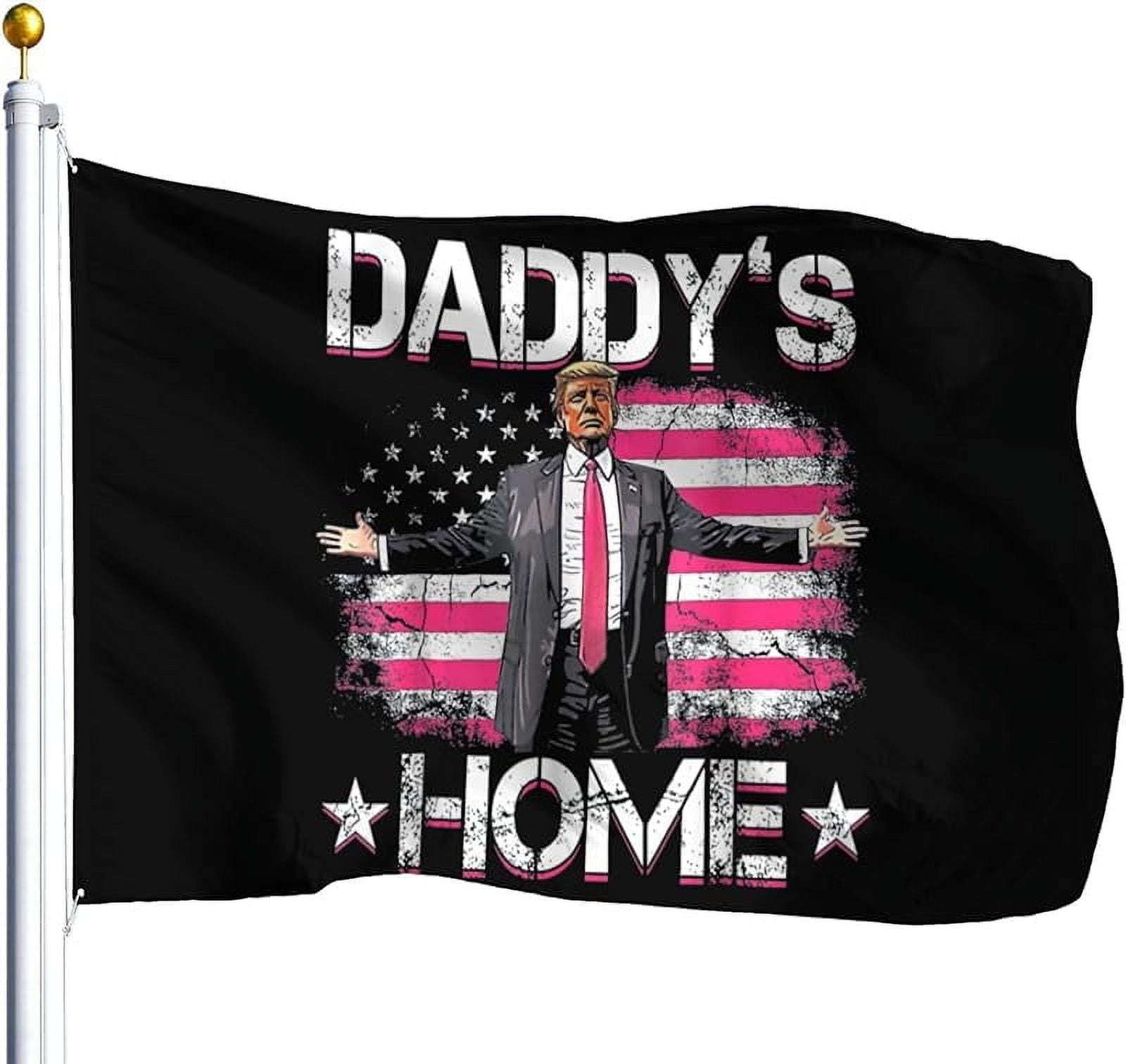 Daddys Trump Home Funny Trump Pink, Trump 2024 Funny Flags Undefined ...