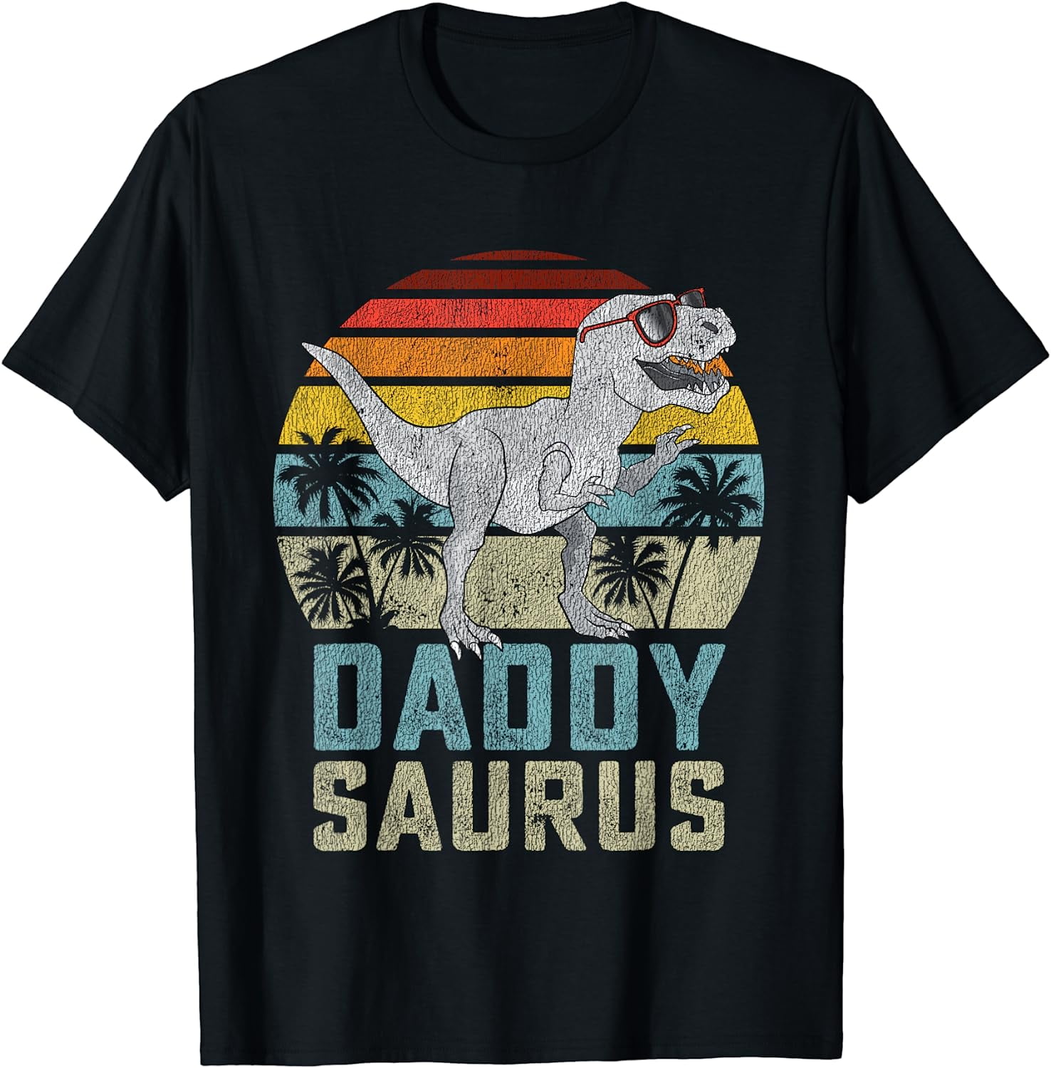 Daddysaurus T Rex Dinosaur Daddy Saurus Family Matching T-Shirt Black ...