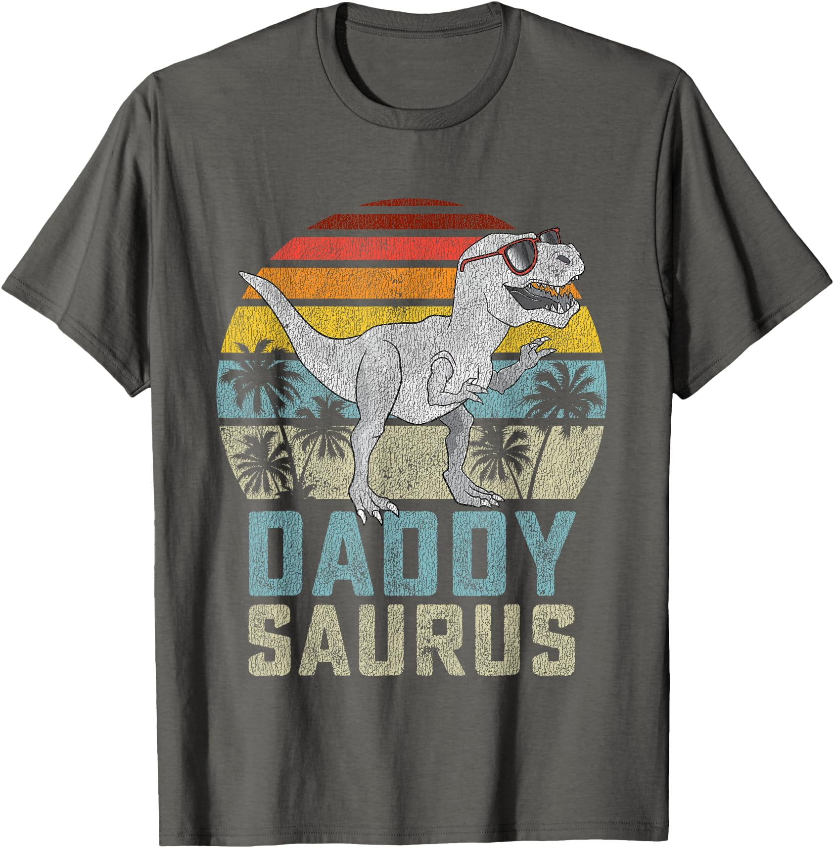Daddysaurus T Rex Dinosaur Daddy Saurus Family Matching T-Shirt for Men Women, Charcoal Color ...