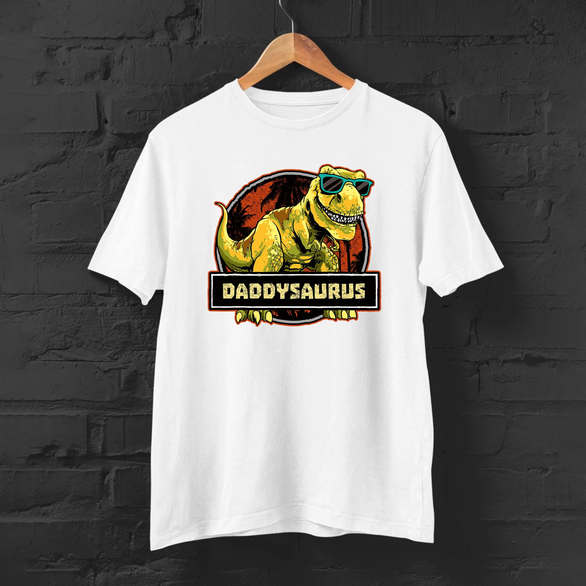 Daddysaurus T Rex Dinosaur Daddy Saurus Shirt Gift Black Unisex T-Shirt ...