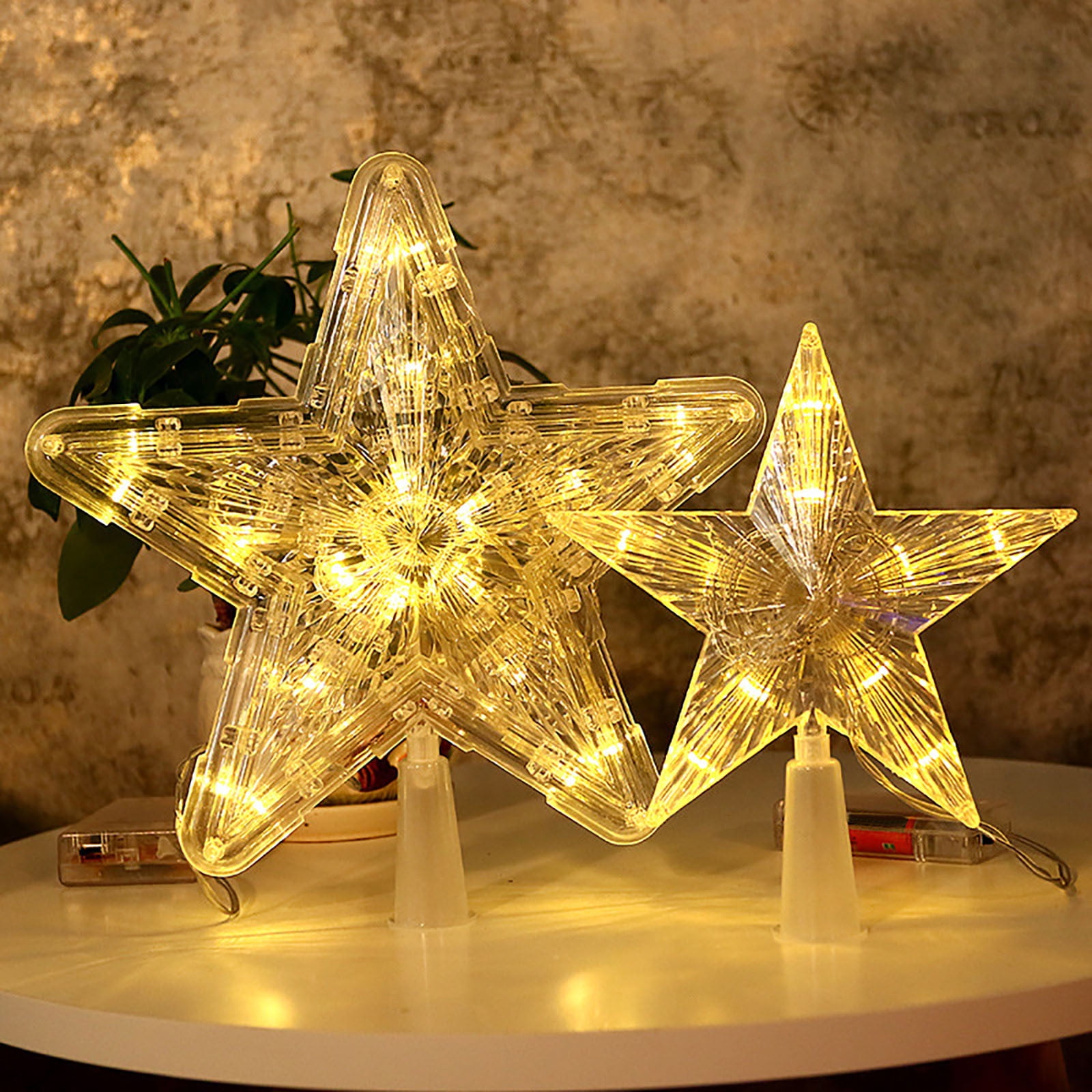 Dademeo Clearance! 9.06 Inch Christmas Tree Topper Lighted Star, Clear ...