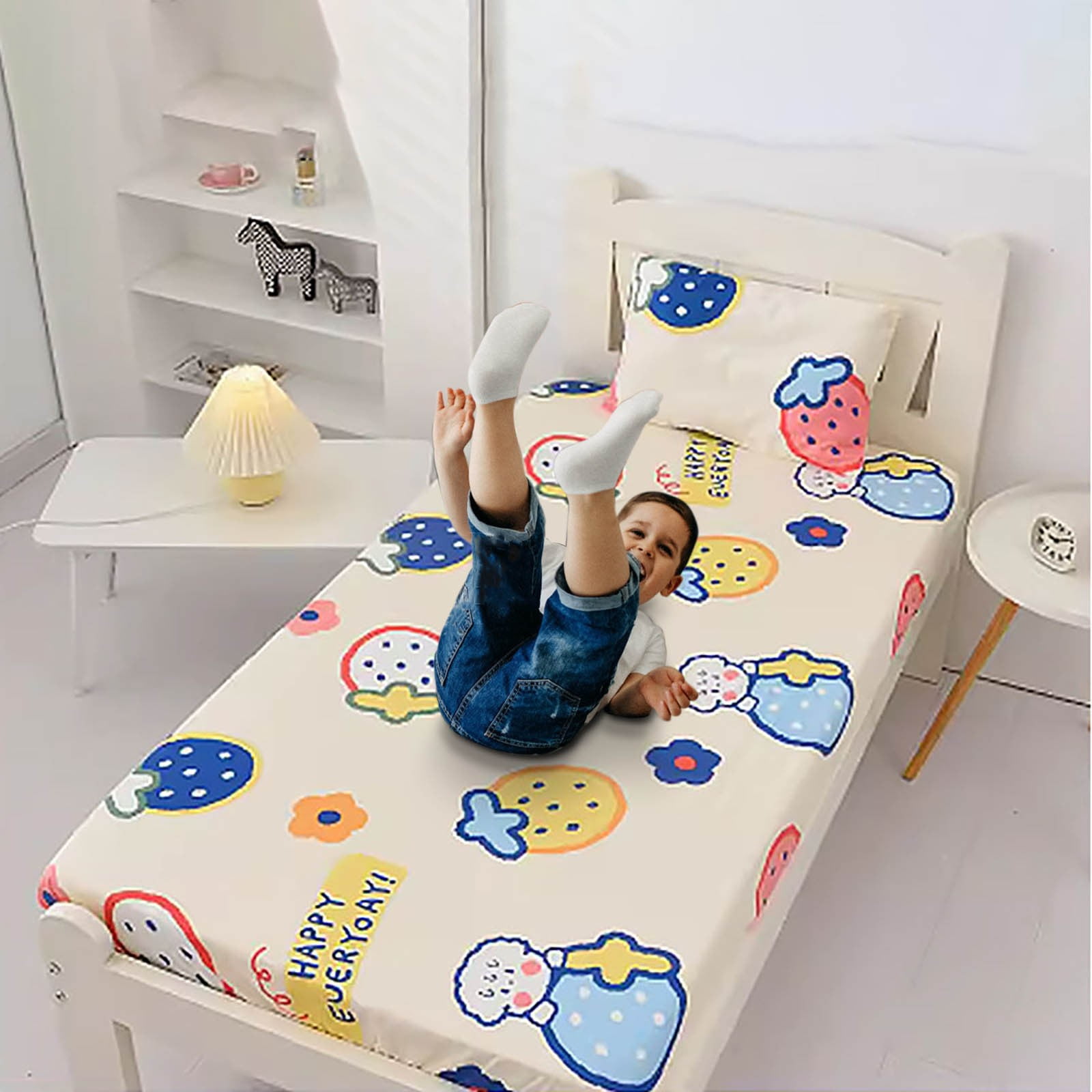 Dademeo Bed Sheets Cotton Kid Bedding Sheet Twin, Trucks Fitted Sheet ...