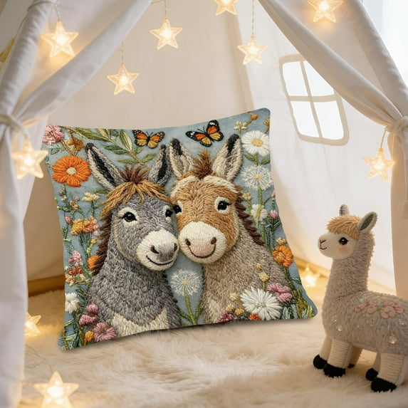 Dadiaei 18 Inch Print Pillow Cover Short Lint Decorative Throw for Sofa ...