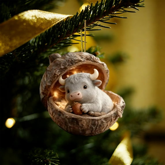 Dadiaei 3.15in Forest Christmas Ornaments Acrylic Animal Acorn Hanging ...