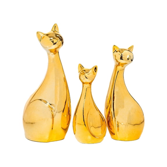 Dadiaei 3PCS Ceramic Pet Family Statue Figurine Set for Office Desk ...