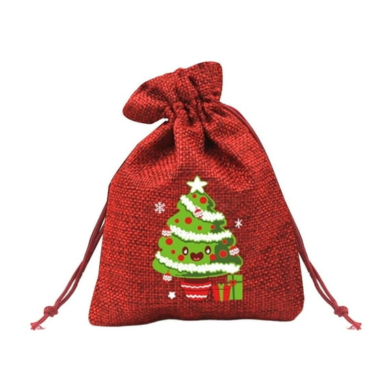 Dadiaei Christmas Decoration Supplies Linen Apples Bags Candy Bags ...