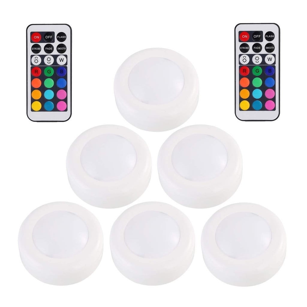 Dadiaei 12 Color Changing LED Puck Light, Wireless Under Cabinet ...