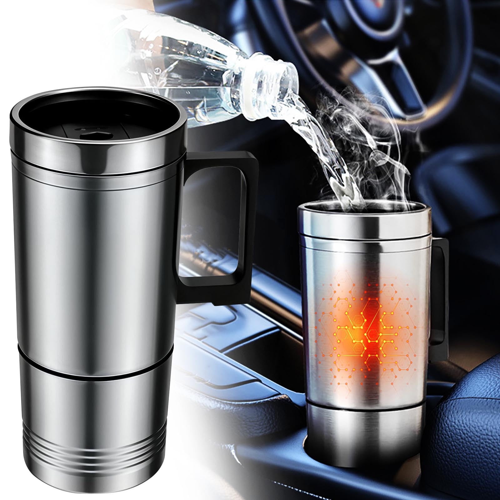 Dadiaei 12V Car Heating Cup Insulated Water Cup Stainless Steel Kettle ...