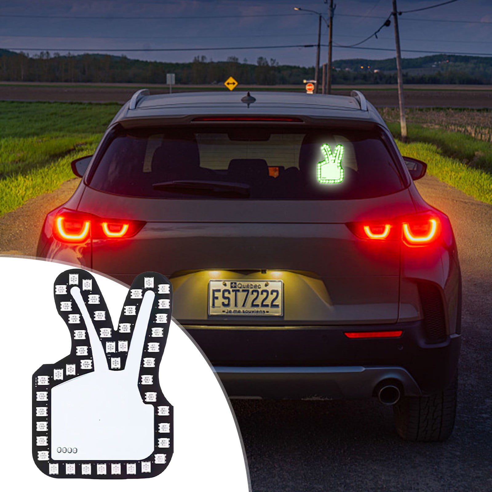 Dadiaei Car Mounted Finger Lights, Gesture Lights for Night Driving ...