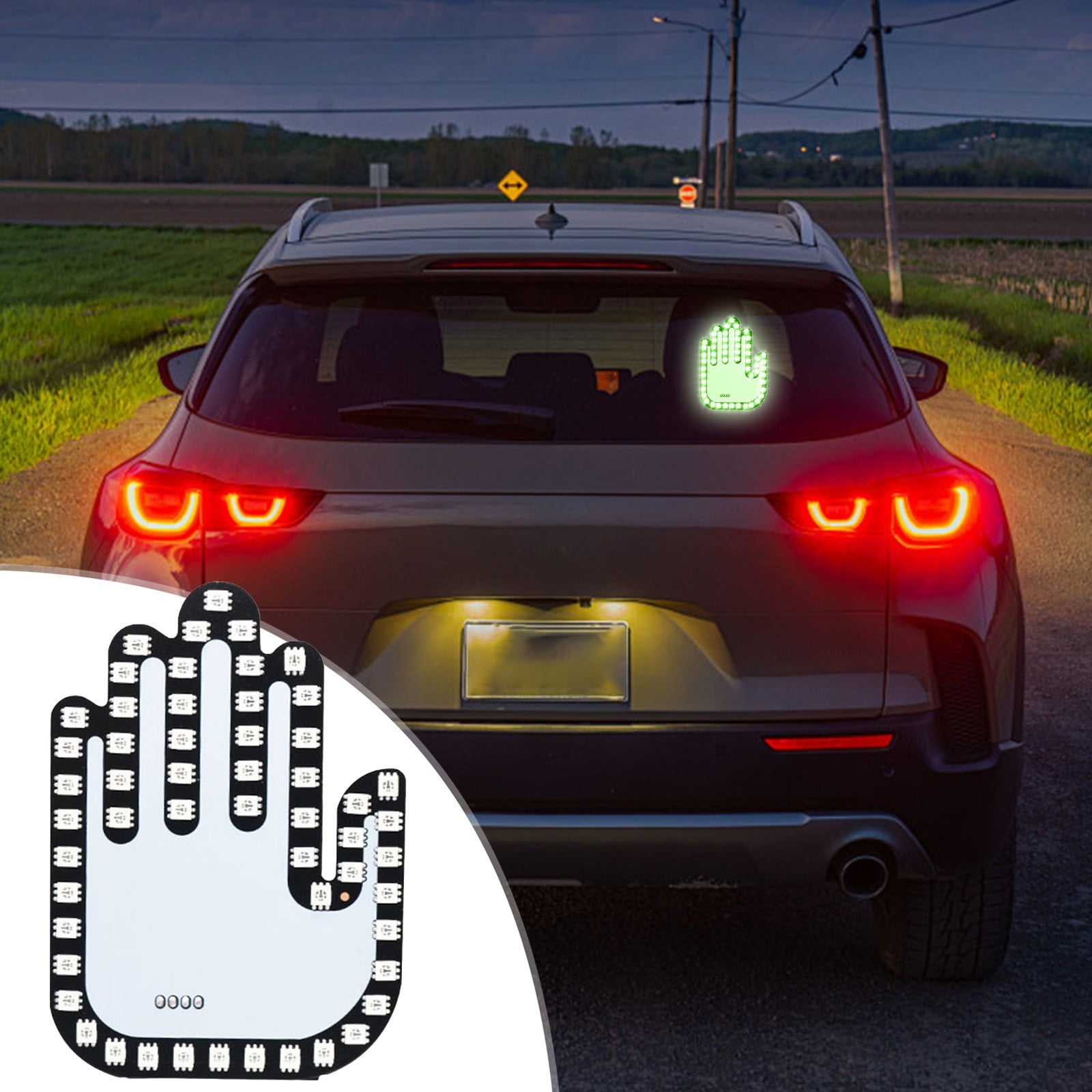 Dadiaei Car Mounted Finger Lights,Gesture Lights for Night Driving,Rear ...