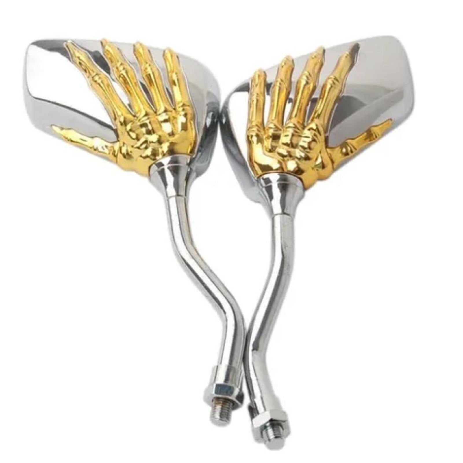 Dadiaei Chrome Motorcycle Mirrors | Universal 360° Adjustable Rear View ...