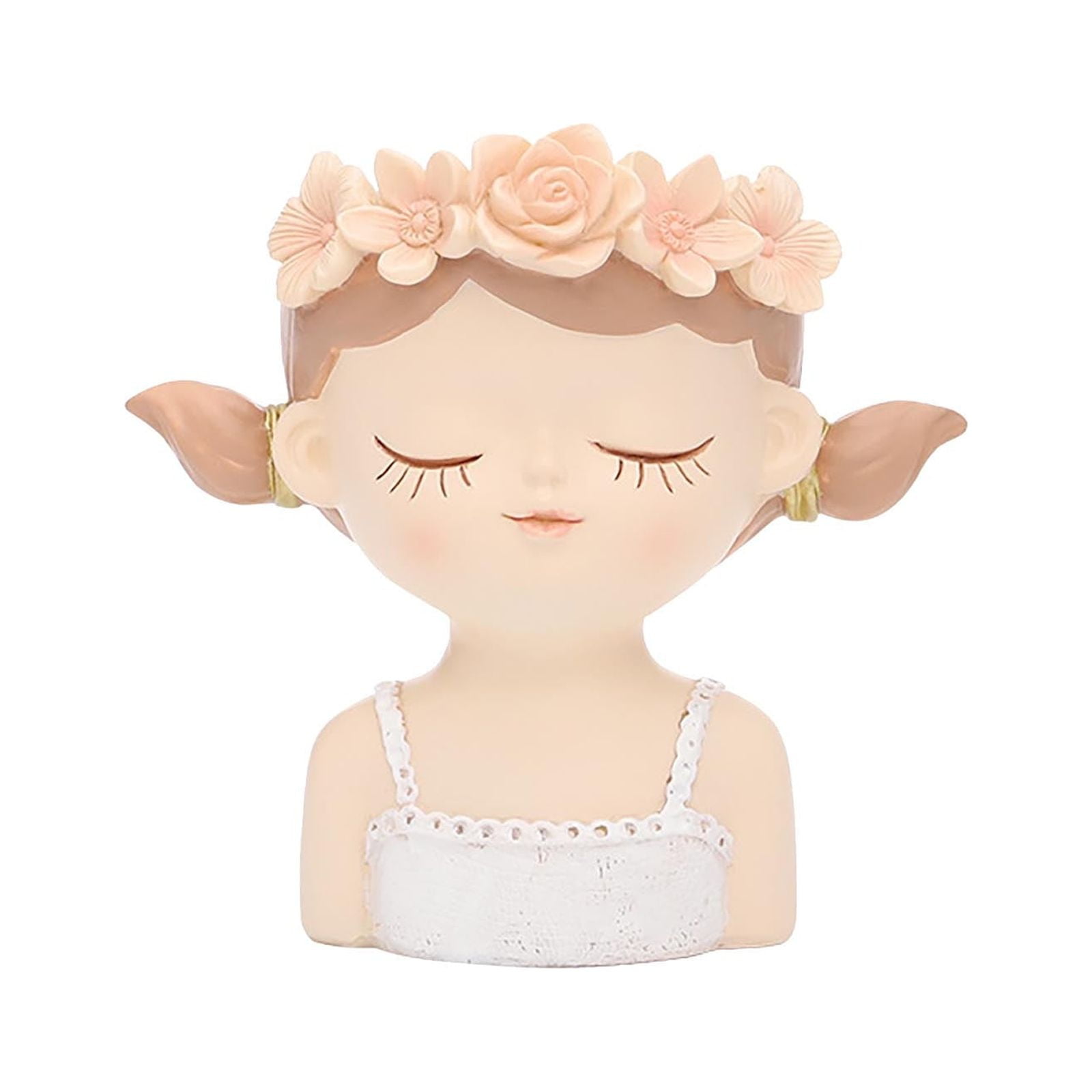 Dadiaei Cute Large Girl Face Planter Pot with Drainage Hole, Tall Resin ...