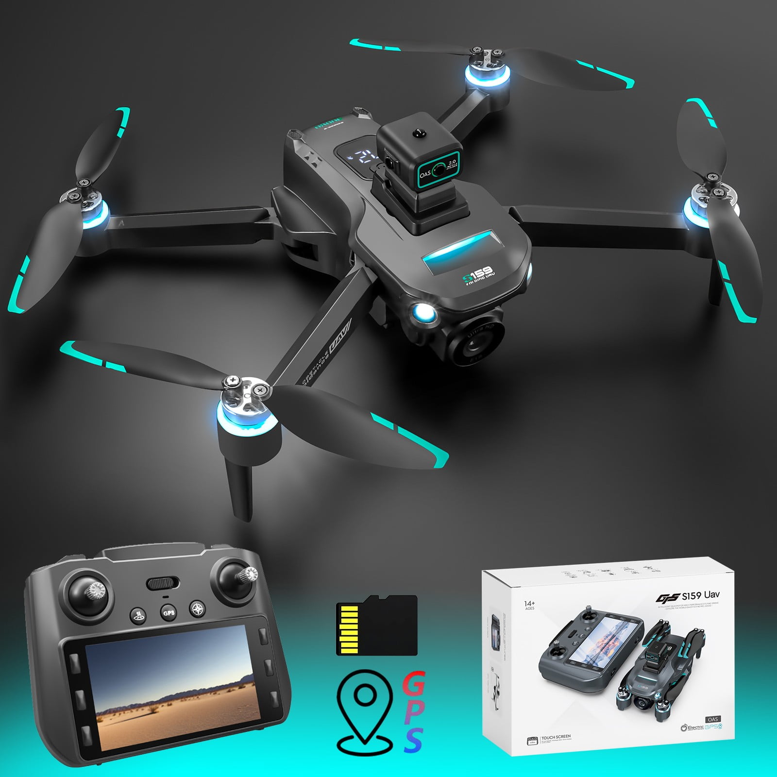 Dadiaei Clearance GPS Drone With Screen Remote Control Brushless Motor ...