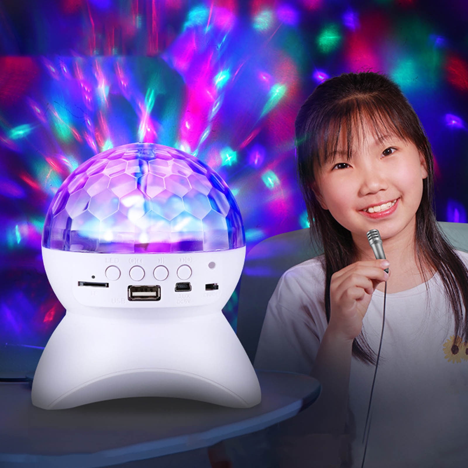 Dadiaei Portable Bluetooth Disco Ball Light with Remote Control, Sound ...